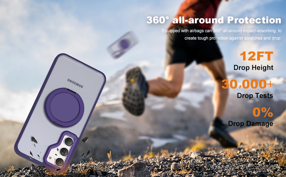 Amazon.com: Danycase for Samsung Galaxy S23 FE 5G Case with 360°Rotatable Magnetic Ring Stand ...