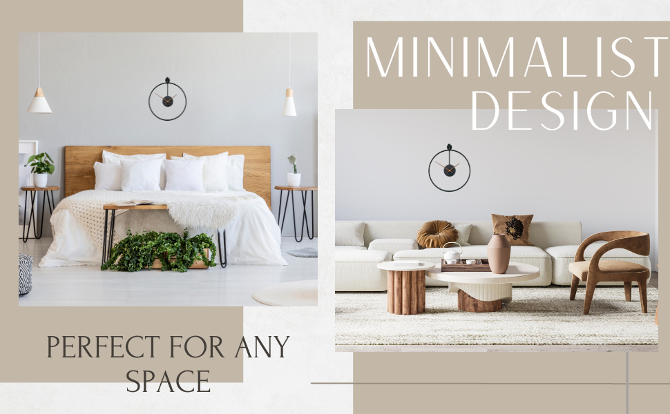 Amazon.com: OAKOA Modern 12 Inch Silent Wall Clock - Black Metal Clock ...