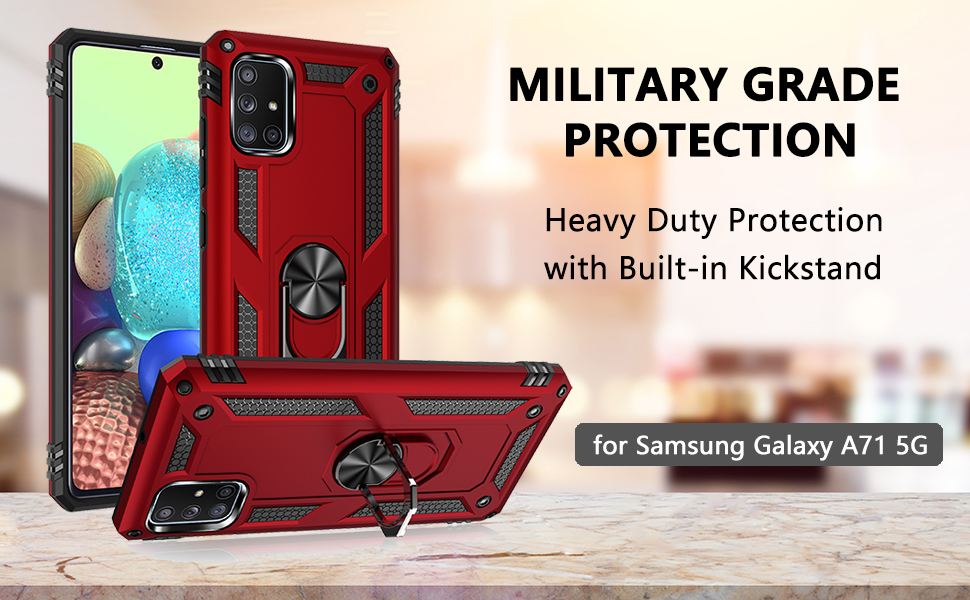 Amazon.com: Dionsibei Military Grade Drop Impact for Samsung Galaxy A71 5G Case 360 Metal ...