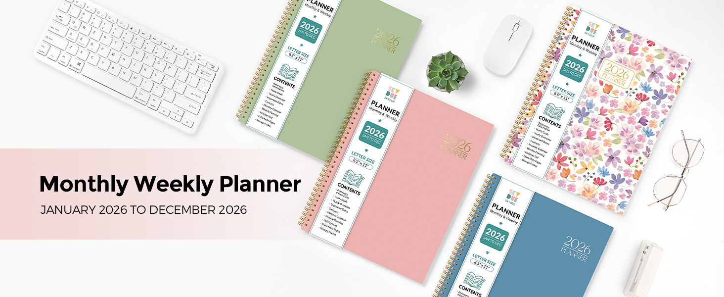 Amazon.com : 2026 Planner, 8.5" x 11" Monthly & Weekly Planner with Tabs, JAN - DEC 2026, 2026 ...