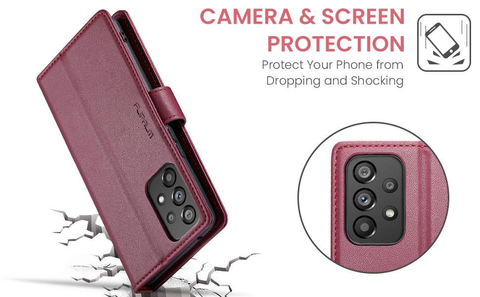 Amazon.com: FLIPALM for Samsung Galaxy A53 5G Wallet Case with RFID Blocking Credit Card Holder ...