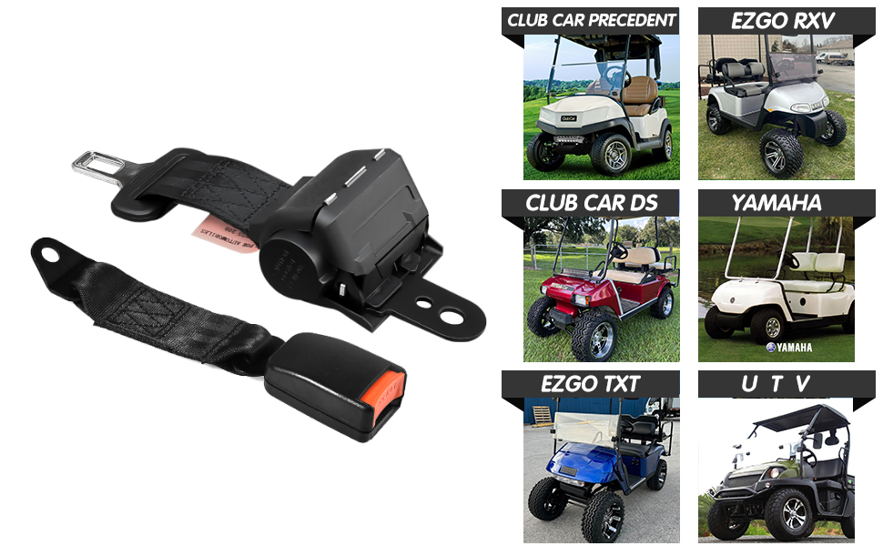 Amazon.com : Orle Oko Golf Cart Seat Belts, 2 Pack Retractable Universal Golf Cart Seat Belt Kit ...