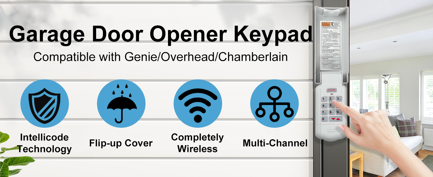 for Genie Garage Door Opener Keypad Replacement, for Genie/Overhead ...