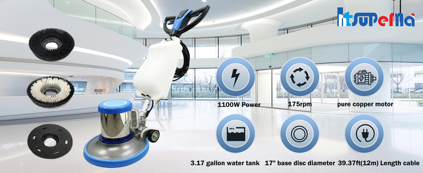 Amazon.com: INTSUPERMAI Floor Scrubber Buffer 18" Commercial Floor ...