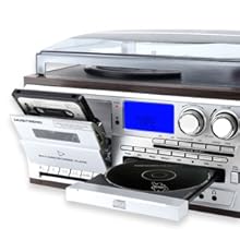 Amazon.com: MUSITREND Record Player 9 in 1 3 Speed Bluetooth Vintage ...