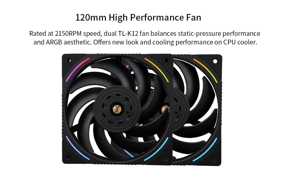 Thermalright Phantom Spirit 120 EVO enfriador de CPU, ventilador dual TL-K12 PWM, 7 tubos de ...