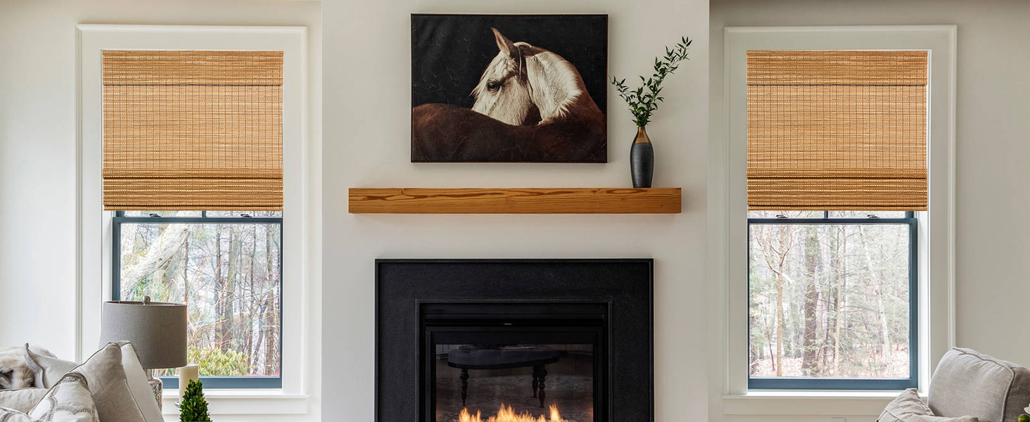 Amazon.com: LazBlinds Custom Cordless Bamboo Roman Shades, Light ...