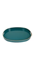 Amazon.com: MAONAME Black Decorative Tray, Oval Serving Tray with ...