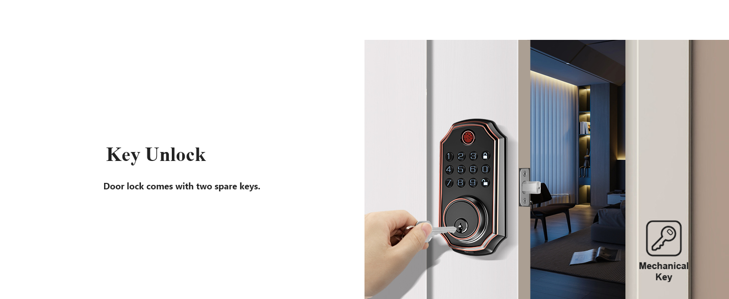 ZSZ Smart Locks for Front Door, Keyless Entry Door Lock with Fingerprint, Keypad & Code Unlock ...