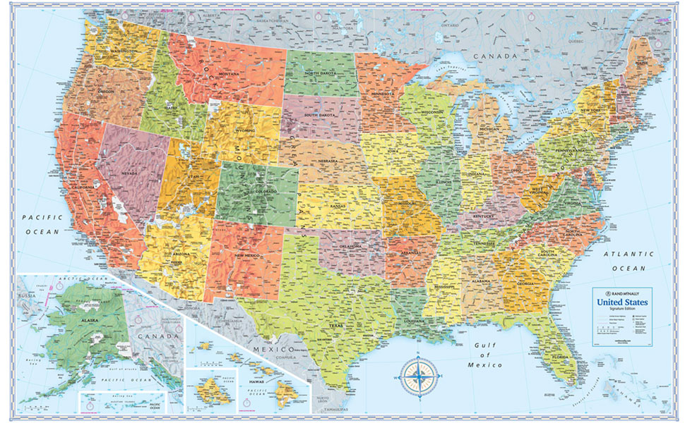 Rand McNally Signature United States Wall Map - Laminated: Rand McNally ...