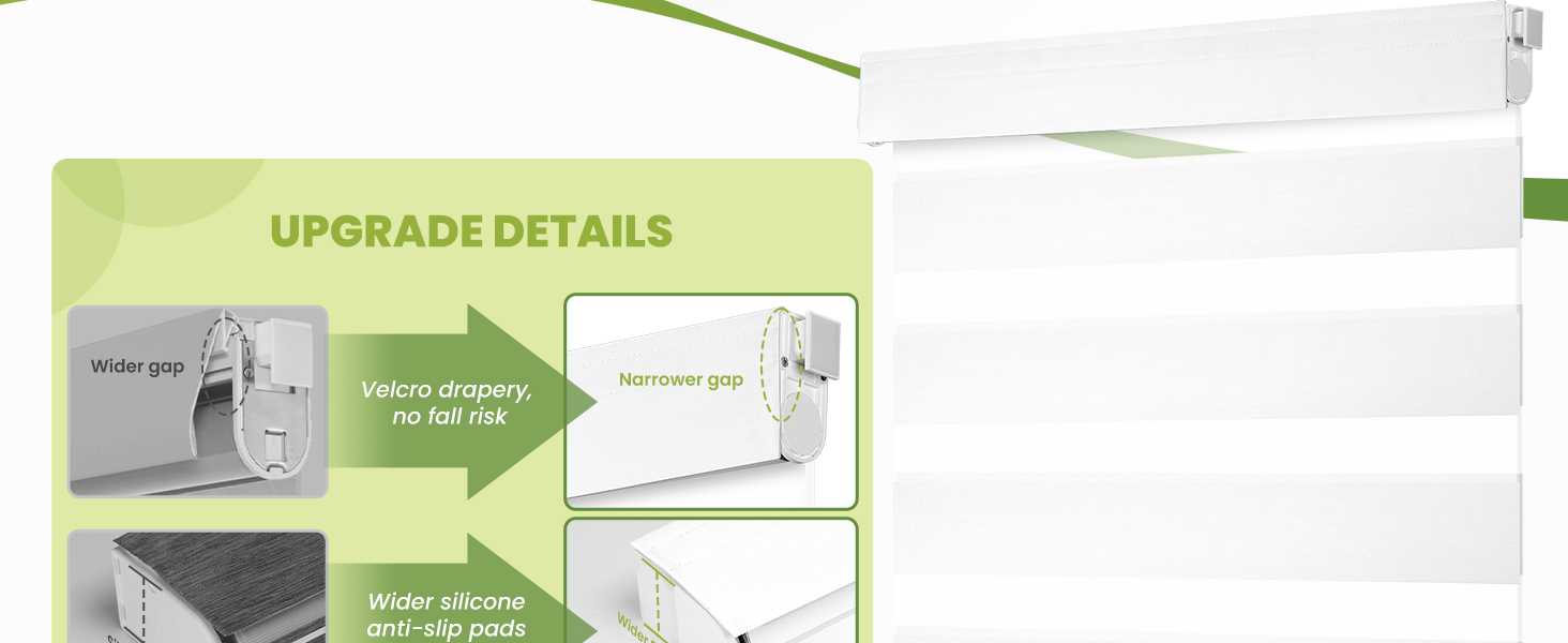 Amazon.com: MoDanCeQ No Drill No Tools Cordless Dual Layer Zebra Blinds for Windows, Blackout ...