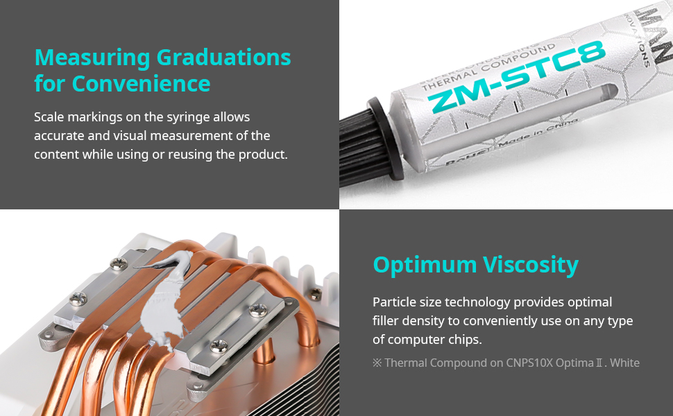 Zalman STC8 (1,5 g) Pasta compuesta de grasa térmica de rendimiento, pasta disipadora de calor ...