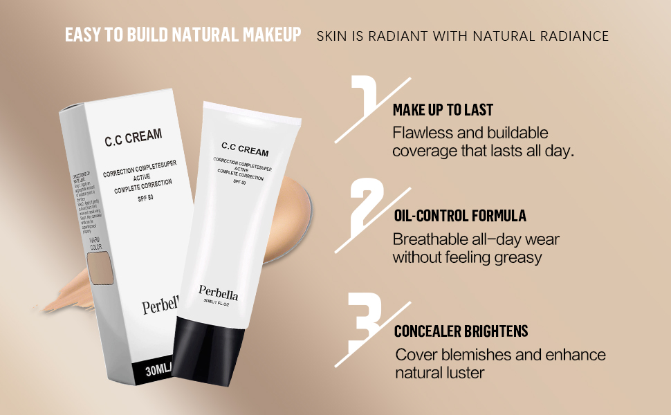 Amazon.com: Perbella Cc Cream for Older Women,Perbella Cc Cream Self Adjusting for Mature Skin ...