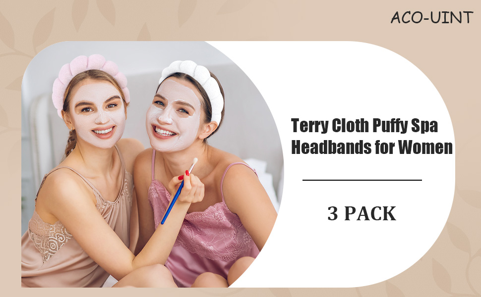 Aco Uint 3 Pack Spa Headbands For Washing Face Skincare Headbands Makeup Headband