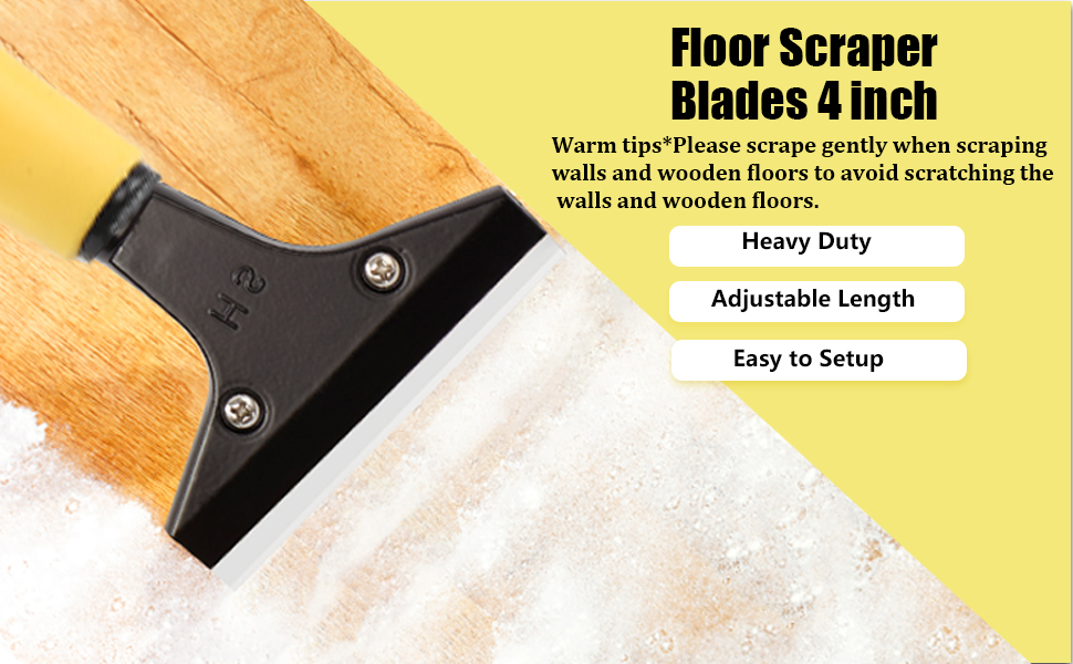 Amazon.com: Frebuta Floor Scraper Long Handle Heavy Duty, 31 to 62In ...