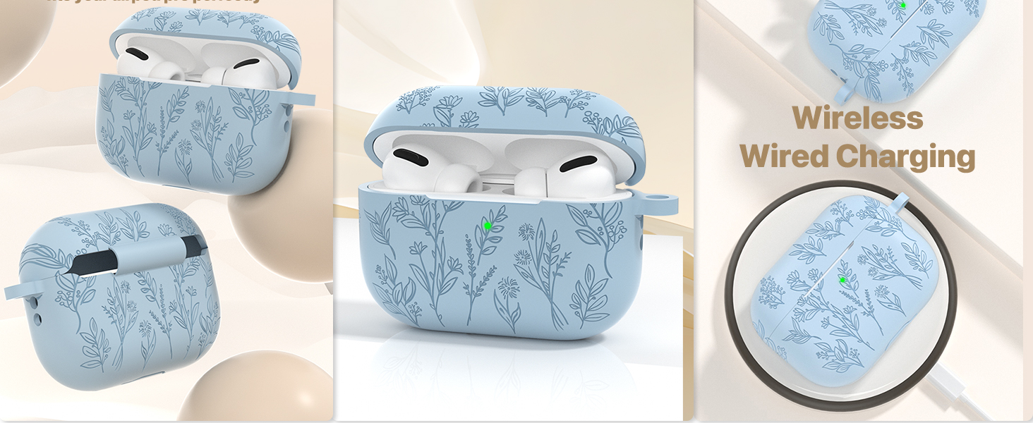 Amazon.com: Maxjoy for Airpods Pro 2nd/1st Generation Case, Flower Engraved Airpod Pro 2 Case ...