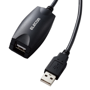 Amazon.co.jp: エレコム USB 延長ケーブル USB2.0 5m 最大連結数3本 USB-A & USB-A エクステンダーケーブル [最大20mまで延長可能] ブラック ...