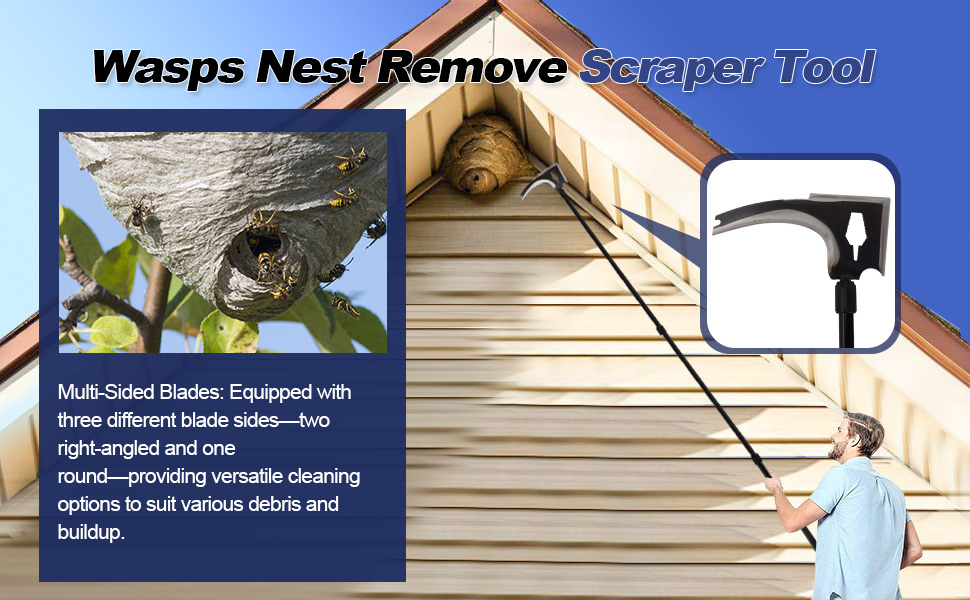 Amazon.com : Wasps Nest Remove Tool Scraper Kit for Clean Hornets Yellow Jacket Bee Huge Nests ...