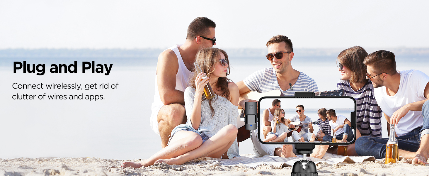 Amazon.com: GKNXU 3 in 1 Wireless Lavalier Microphone for iPhone, iPad, Android, Camera, USB C ...