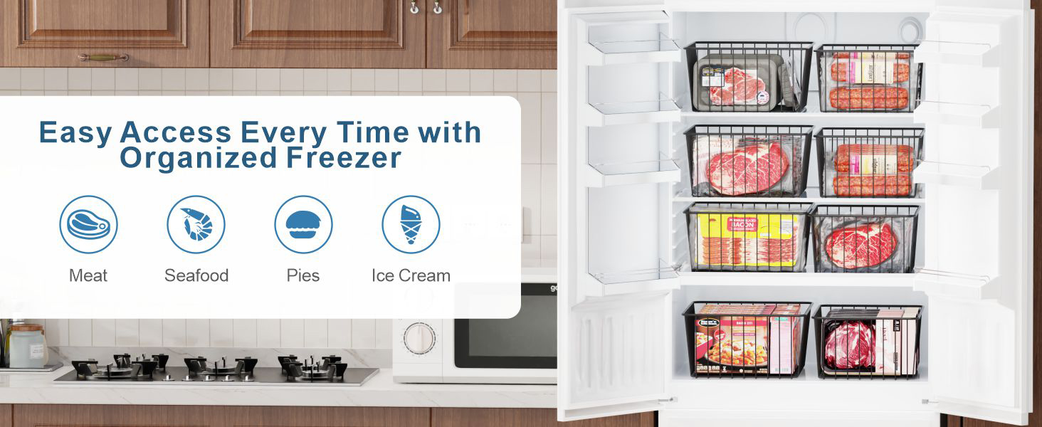 Amazon.com: iSPECLE Upright Freezer Organizer Bins - 6 Pack Standup ...