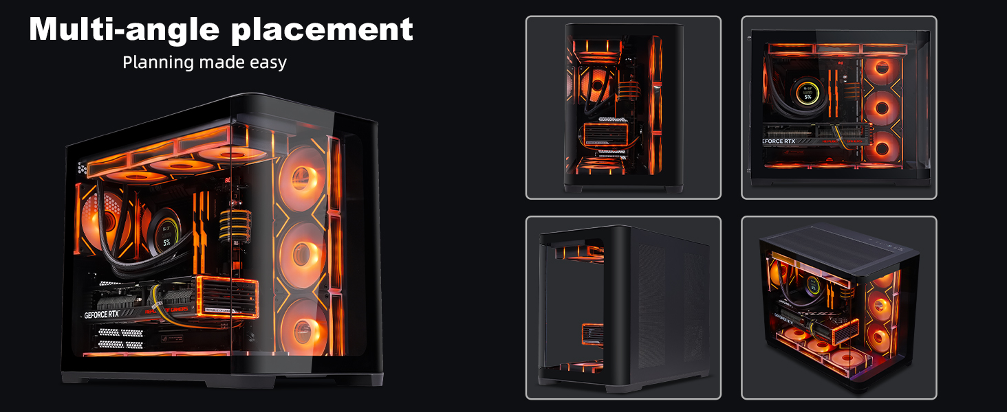 SAMA 2851A Gaming ATX PC Case, Mid-Tower Computer Case with 4 ARGB PWM Fans, 360mm Radiator ...