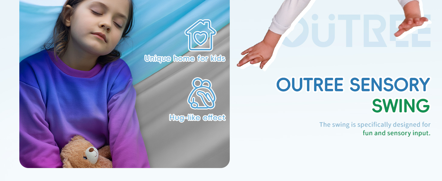 Amazon.com: OUTREE Sensory Swing, Double Layer Therapy Swing with 360° Swivel Hanger, Healing ...