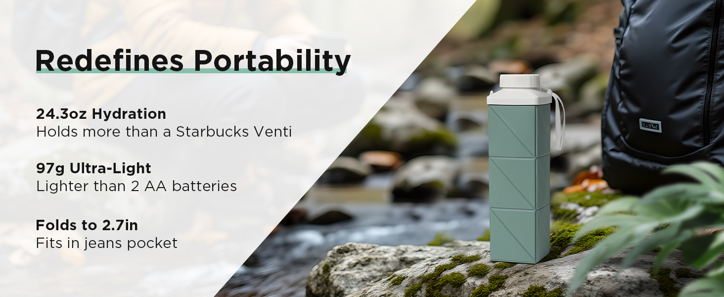 Amazon.com: Mefold POMKAKA Collapsible Water Bottles 24.3oz(720ml), 2nd Generation Leakproof BPA ...