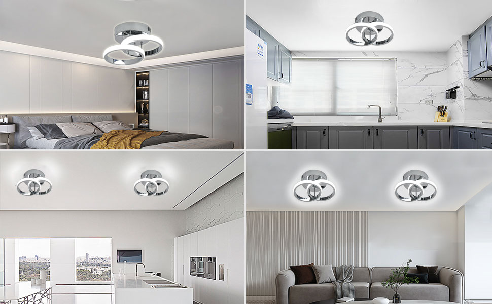 CANEOE Round Modern Led Ceiling Light Fixtures, 6000K Cool White ...
