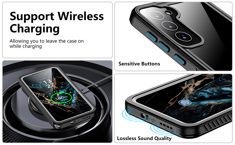 Amazon.com: AMILIFECASES Clear Samsung Galaxy S23 Plus Case with Screen Protector,Waterproof ...