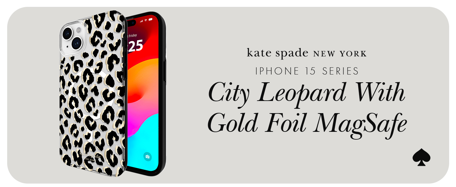 Amazon.com: kate spade new york iPhone 15 Plus Case, Compatible with MagSafe - City Leopard ...