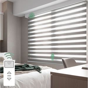 Amazon.com: Yoolax Motorized Zebra Blinds Works with Alexa, Light Filtering Day and Night Dual ...