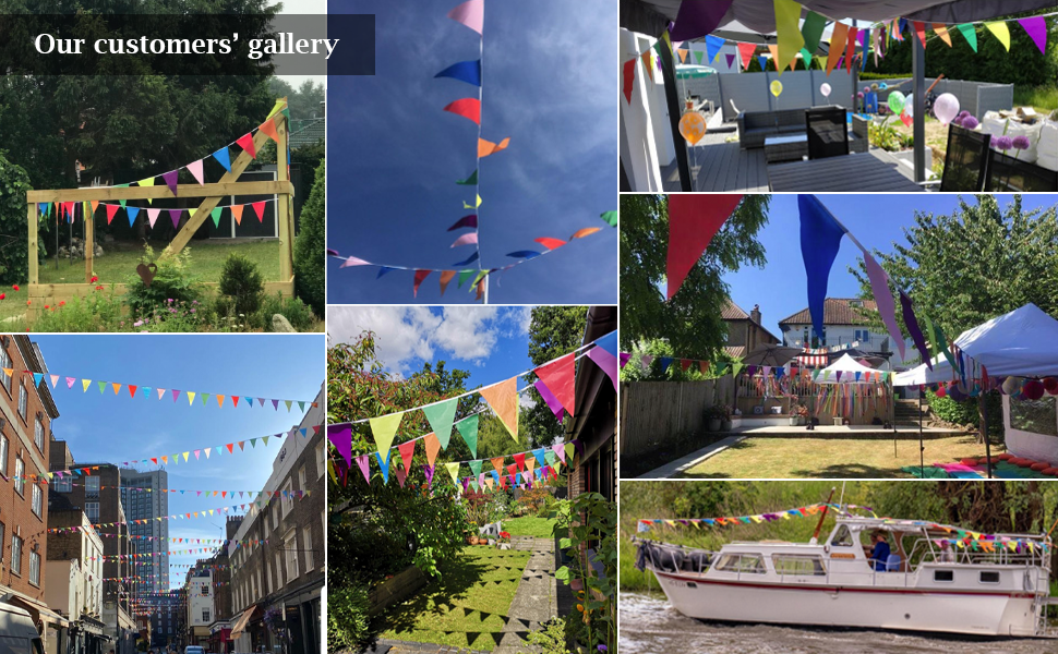 Amazon.com: Premium Reusable Pennant Banner Flags - Multicolor Pennant ...