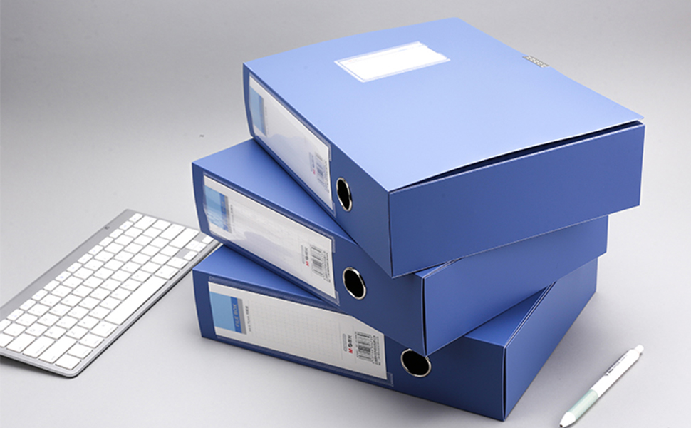 Amazon.com: M&G A4 Storage File Box Plastic Archives Case with Lid, 2 ...