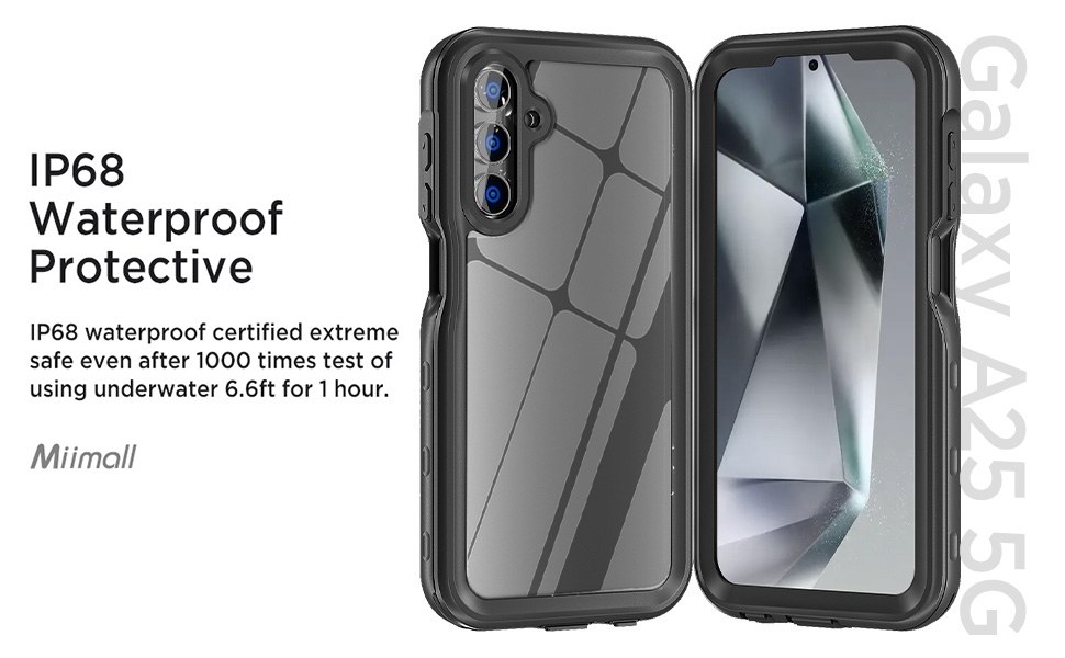 Amazon.com: Miimall for Samsung Galaxy A25 5G Phone Case Waterproof, [IP68 Underwater][14FT ...