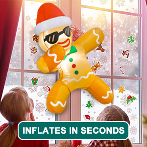 Amazon.com: OurWarm 3.5Ft Christmas Outdoor Decoration Christmas Inflatables Gingerbread Man ...