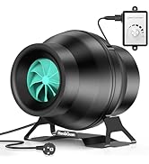 Hon&Guan Rohrventilator 125mm Leise Inline-Kanalventilator Rohrlüfter Abluftventilator mit 1m EU ...