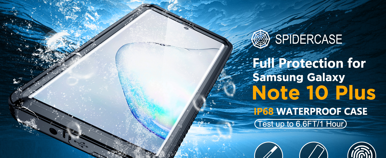 Amazon.com: SPIDERCASE for Samsung Galaxy Note 10+ Plus Case Waterproof, [12FT Military-Grade ...