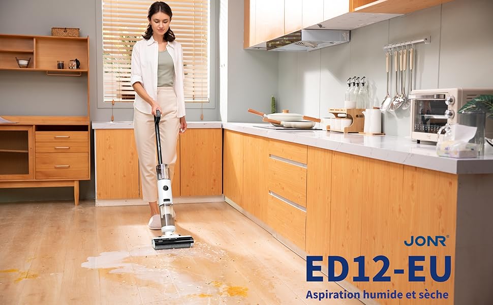 Aspirateur balai GENERIQUE Jonr ED12-edge Aspirateur Balai Laveur sans Fil - Auto-nettoyage ...