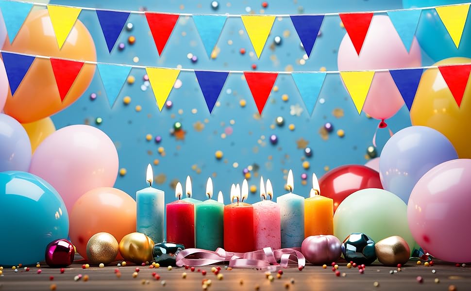 Amazon.com: LoveVC 108 Feet Red Blue Yellow Multicolor Pennant Banner ...