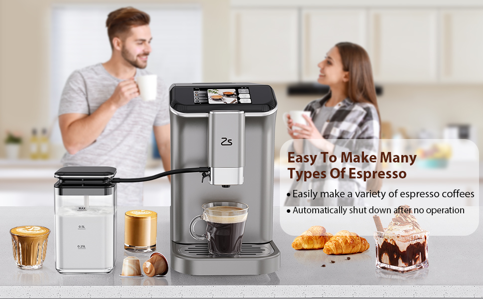Amazon.com: Euker 20Bar Espresso Machine, Fully Automatic Coffee Maker with Milk Frother for ...