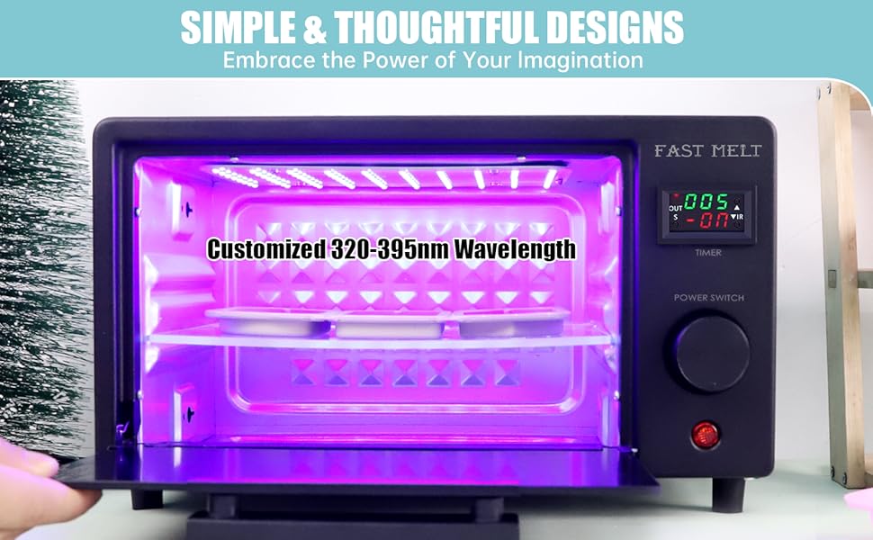 Amazon.com: FAST MELT UV Resin Curing Box, 395nm UV Curing Light Station with 36 LED Beads, Auto ...