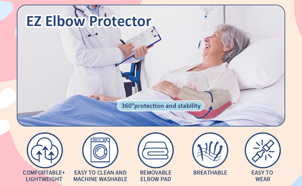 EZ Assistive Elbow Pads Elbow Protectors for Elderly and Bedridden Patient, Elbow Protector with ...