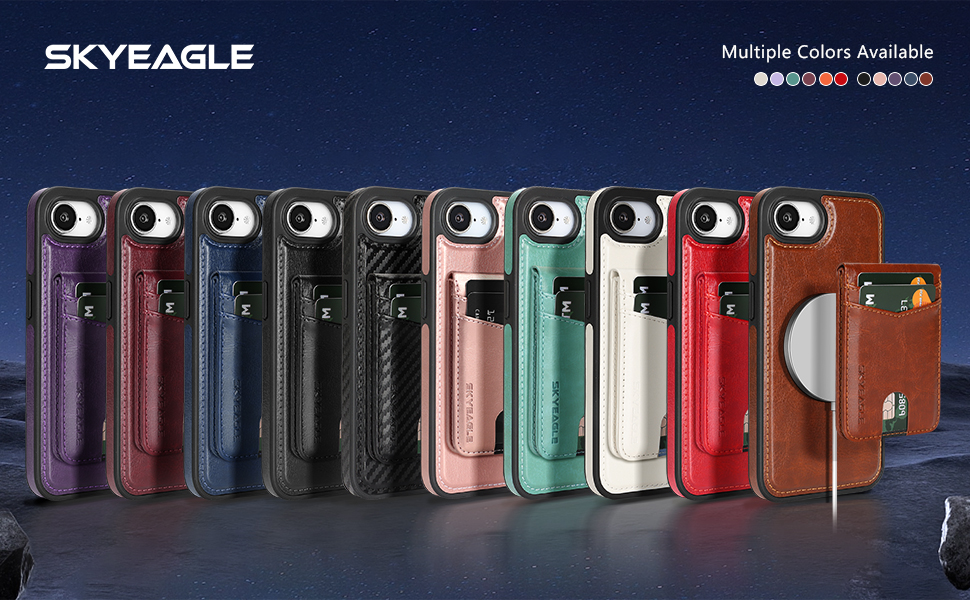 Amazon.com: SkyEagle Compatible with Magsafe 2 in 1 Detachable iPhone 16e Wallet Case with Card ...
