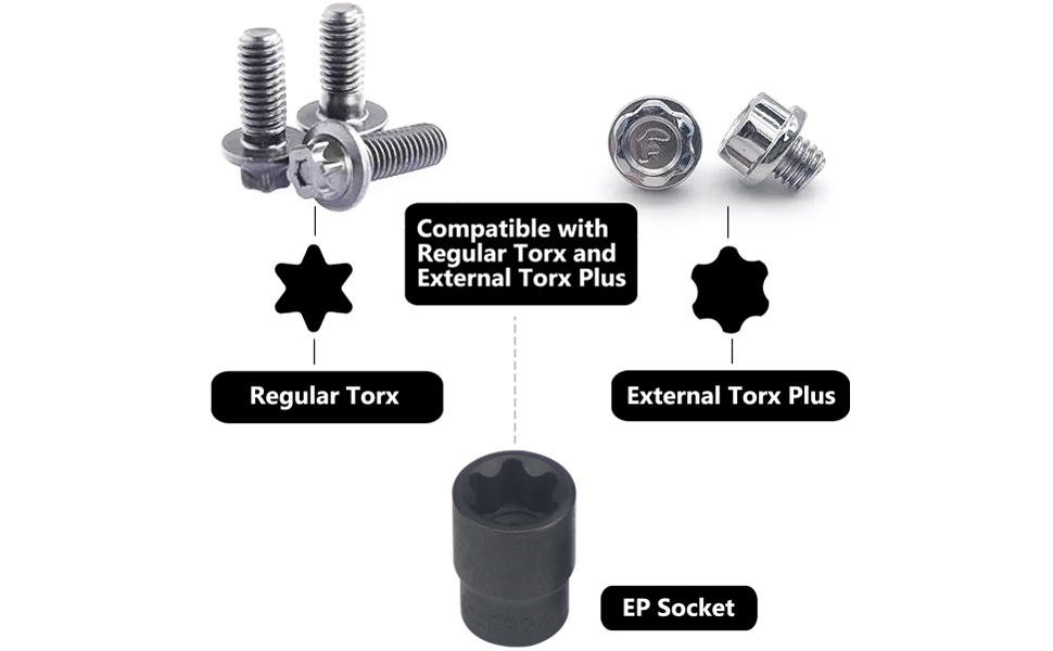 15pcs External Torx Plus Socket Set 6 Point E Torx Star Torque Socket Set Cr V Steel Ep4 24 With