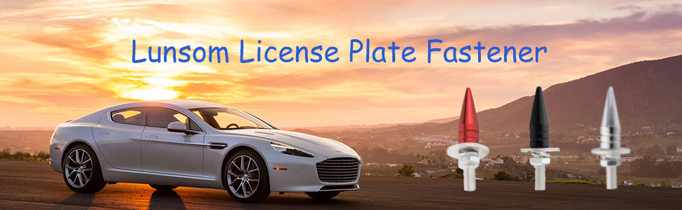 Amazon.com: Lunsom Spike License Plate Fastener Screw Caps, Fasteners Motorcycle Car Tag Bolt ...