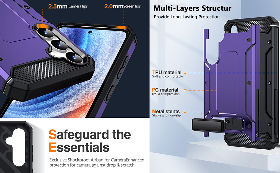 Amazon.com: KOBBRAN Galaxy S23 FE Case for Samsung Galaxy S23 FE Case Military Grade Drop ...