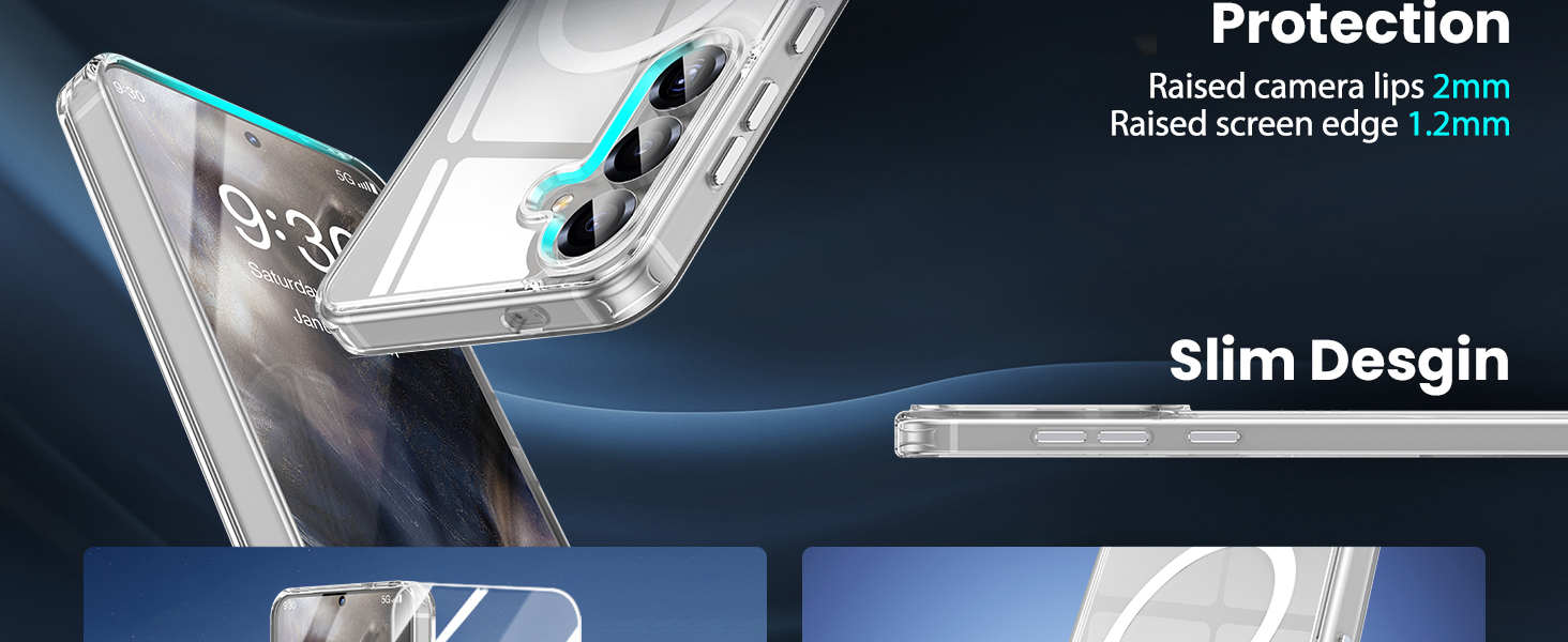 Amazon.com: MATEPROX Clear Cases Compatible with Samsung Galaxy S25 Case, Magnetic Transparent ...