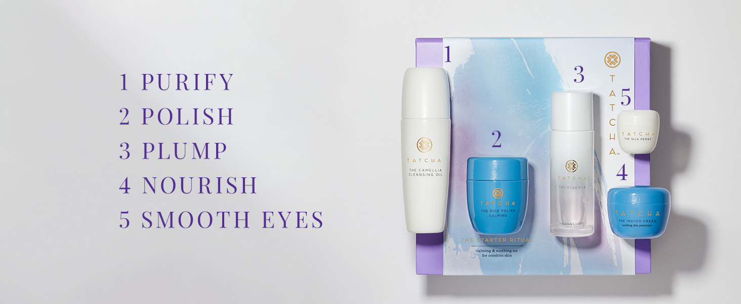 Amazon.com: Tatcha The Starter Ritual Set - Soothing for Sensitive Skin | 2 Week Introductory ...