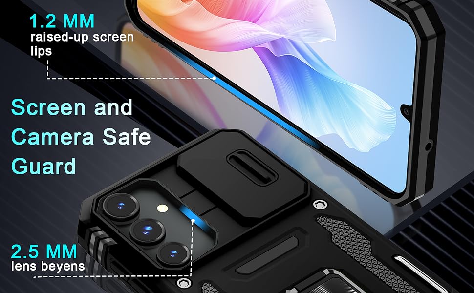 Amazon.com: DEERLAMN Case for Samsung Galaxy A15 5G with Slide Camera Cover+Screen Protector (1 ...