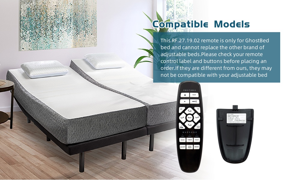 Amazon.com: Adjustable Bed Okin Model RF.27.19.02 Remote Control Replacement Only for GhostBed ...